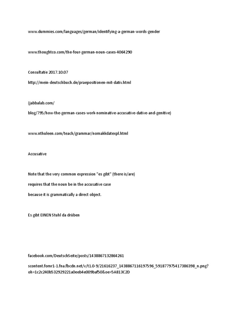 Identifying-A-german-words-gender & The 4 German Noun Cases 2017 10 07 ...