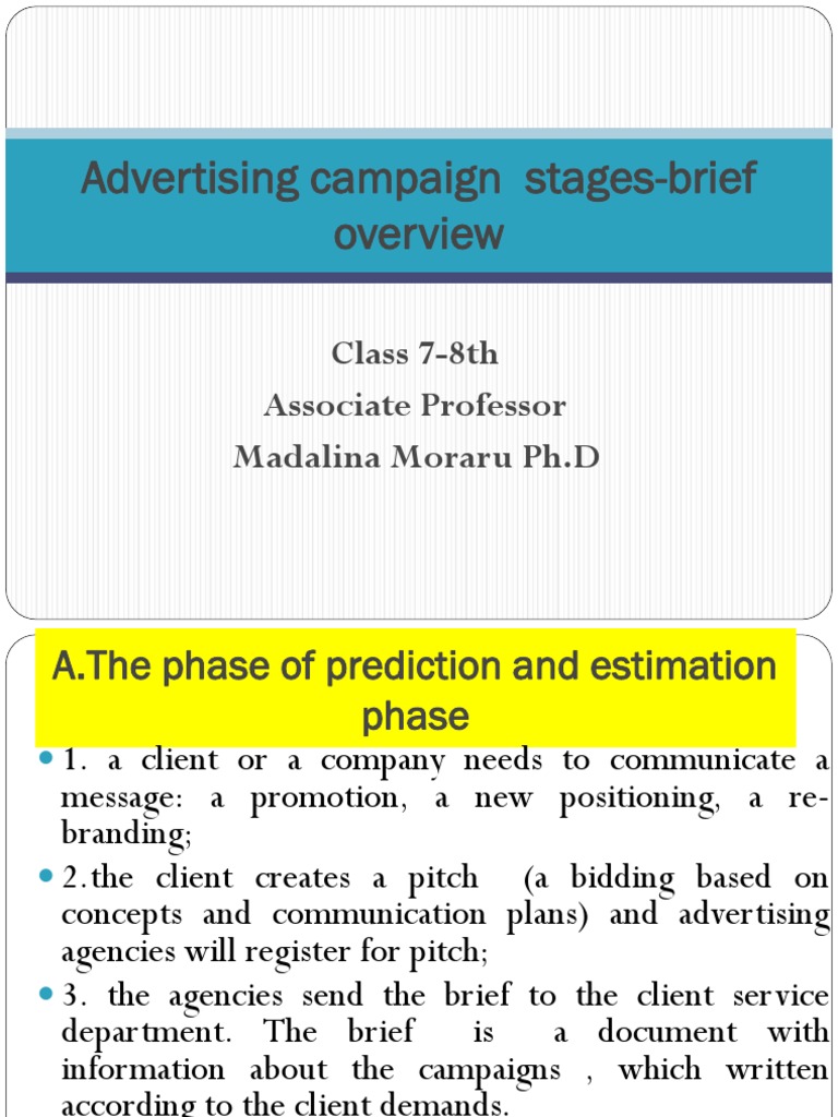 Advertising Campaign Stages Overview | PDF | Advertising | Brand