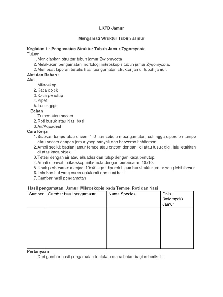 LKPD Jamur | PDF
