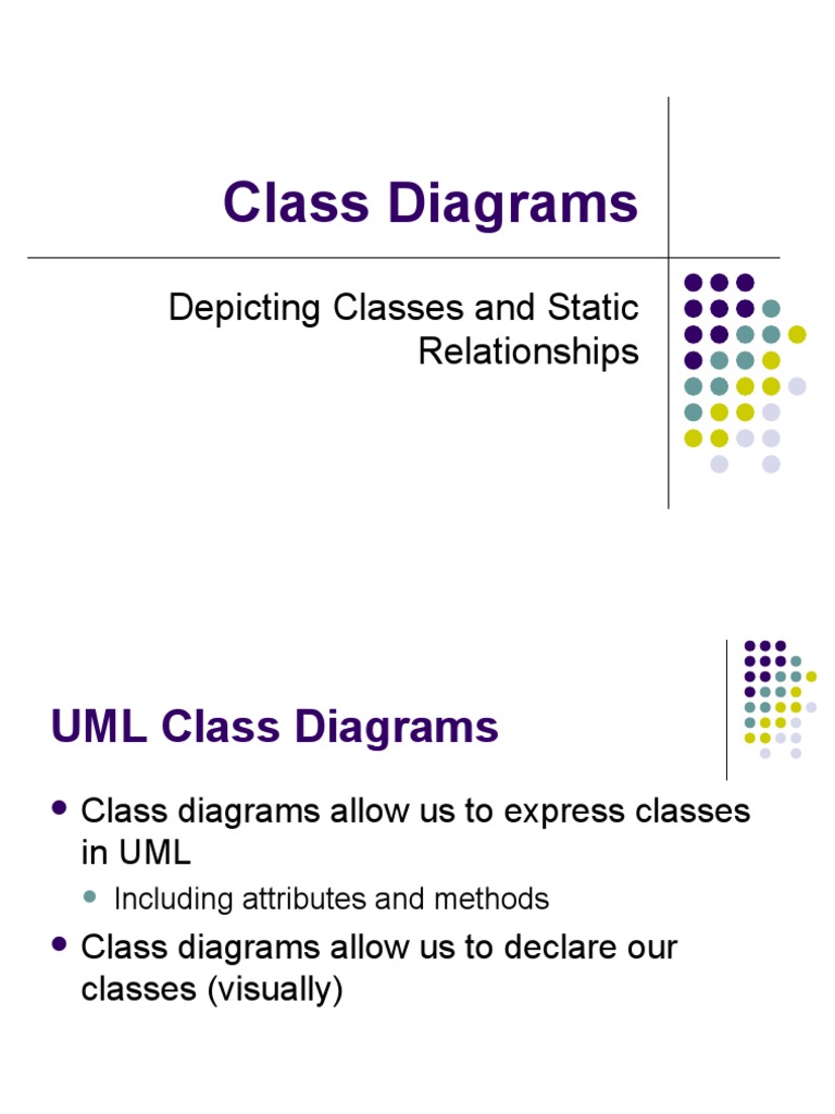 Class Diagrams: Depicting Classes and Static Relationships | PDF ...
