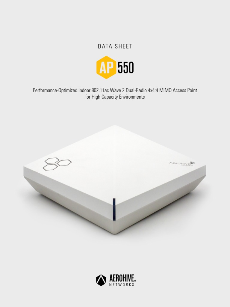 Aerohive Datasheet AP550 | PDF | Ieee 802.11 | Wi Fi