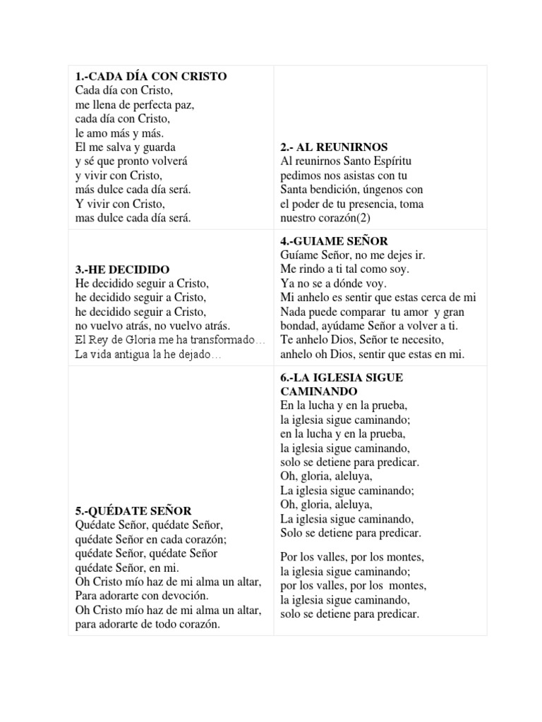 Coritos | PDF | Cristo (título) | Oración