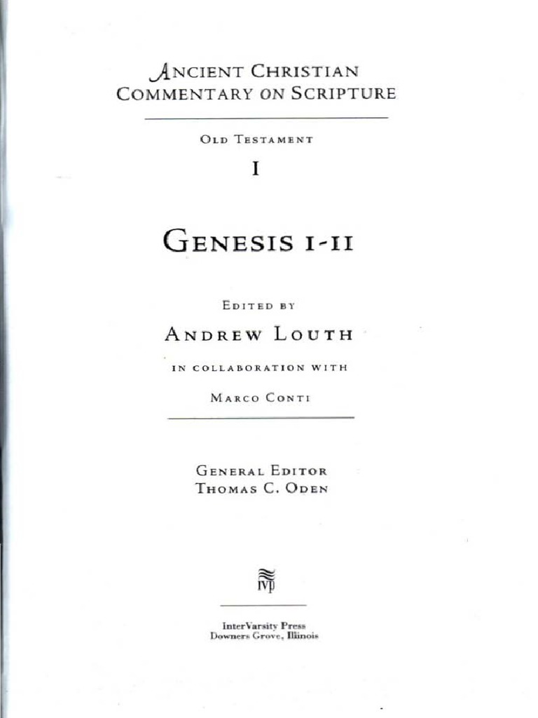 Andrew Louth-Genesis 1-11 (Ancient Christian Commentary On Scripture ...