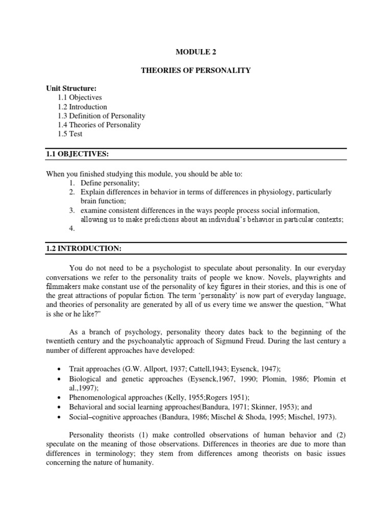 Module 3 | PDF | Personality Psychology | Psychology