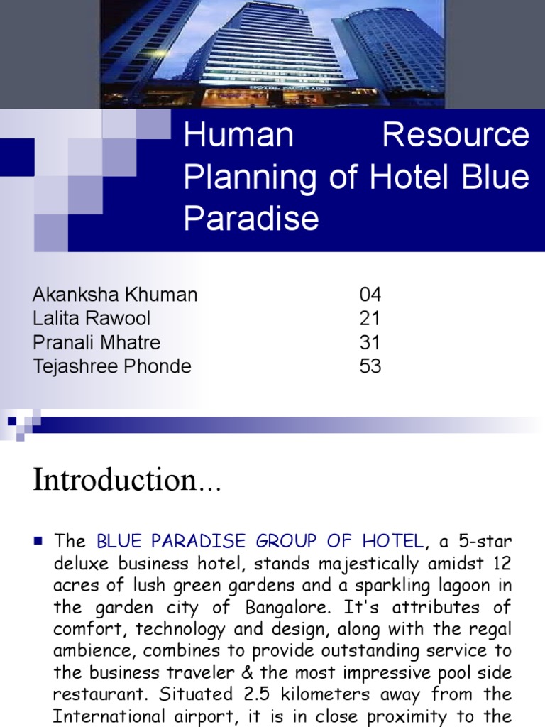 Human Resource Planning in Hotel Business 1196707589982212 3 | PDF ...