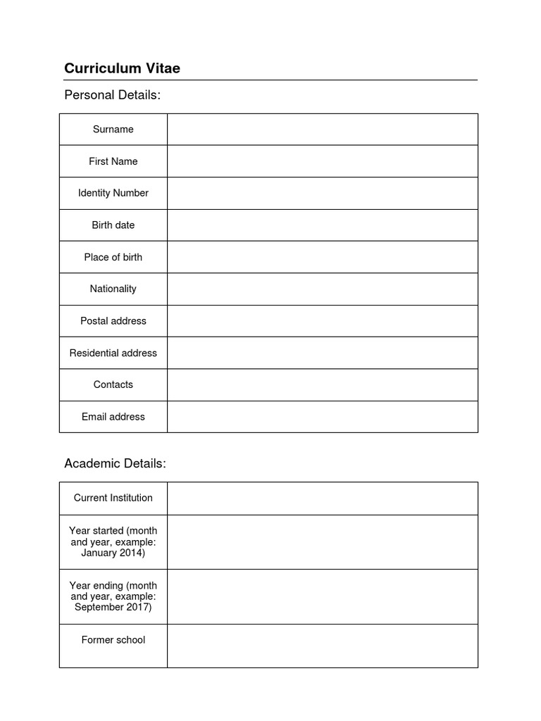 Curriculum Vitae: Personal Details | PDF | Language Arts & Discipline