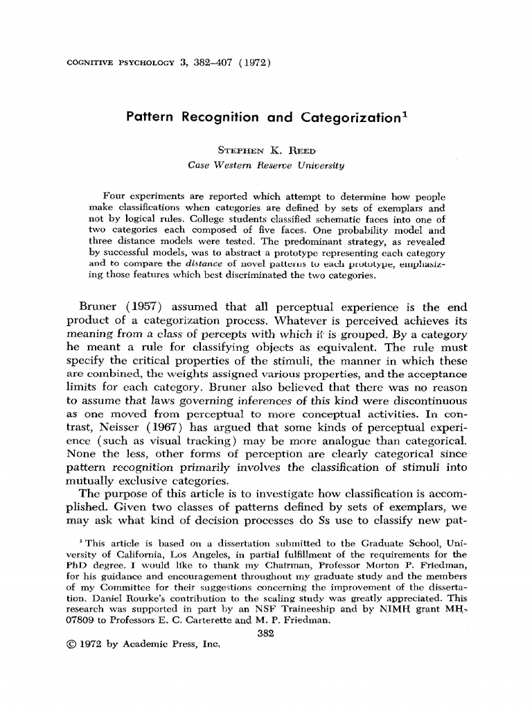 Pattern Recognition and Categorization1 | PDF | Mathematical Model ...
