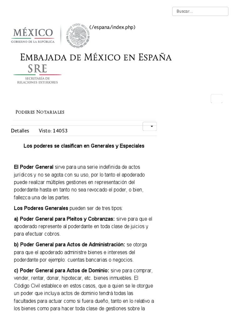 Poderes Notariales | PDF | Cónsul (representante) | Gobierno