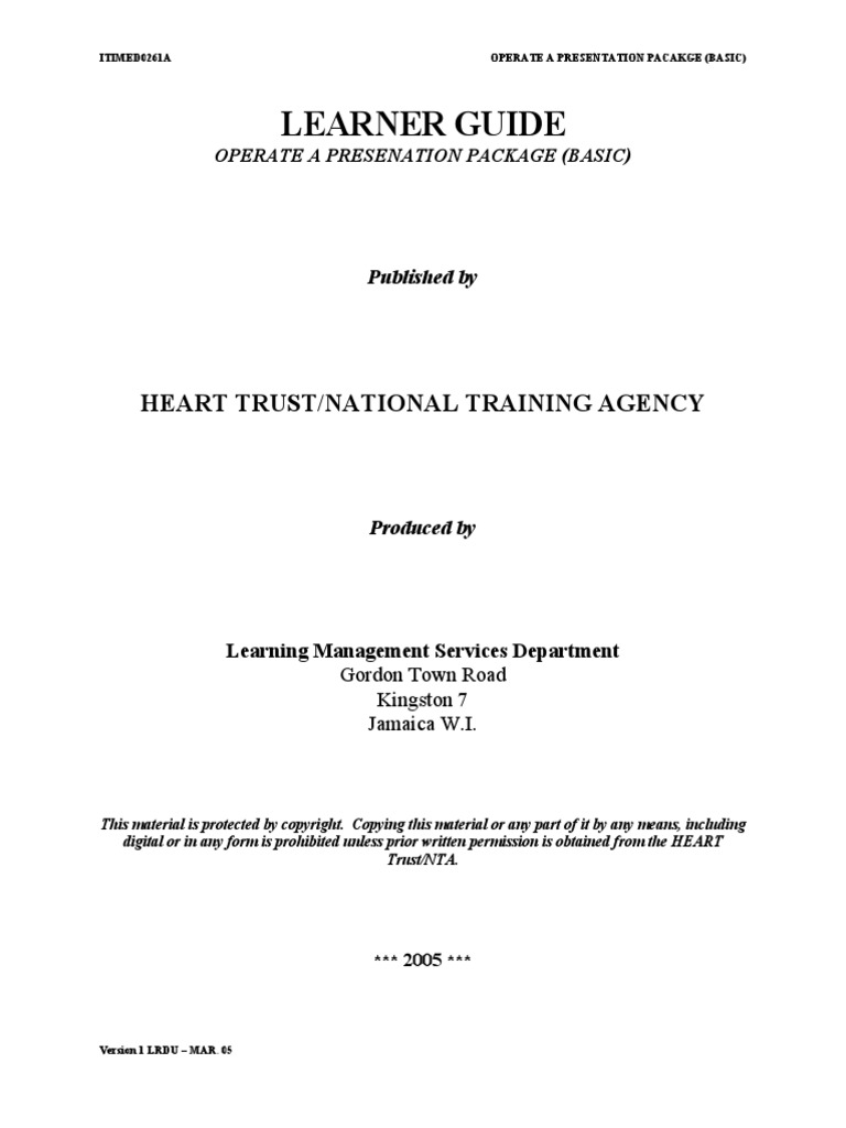 Operate A Presentation Package Basic | PDF | Competence (Human ...