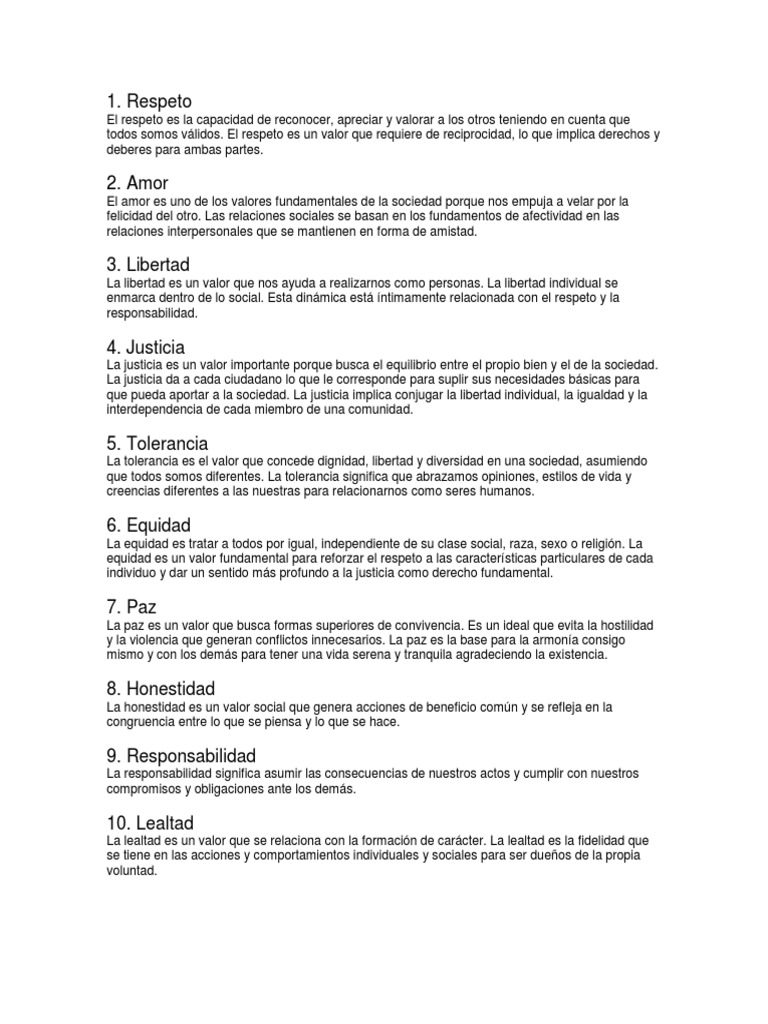 10 Valores | PDF