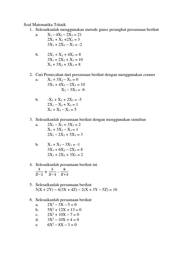 Soal Matematika Teknik | PDF