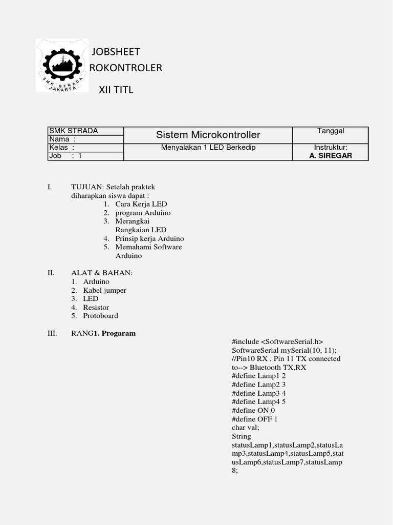 Jobsheet Mikrokontroler | PDF | Computer Engineering | Electronic Engineering