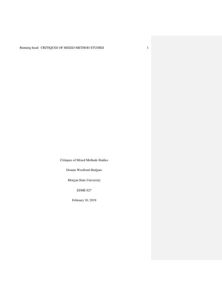 Critiques of Mixed Methods Research Studies | PDF | Qualitative ...