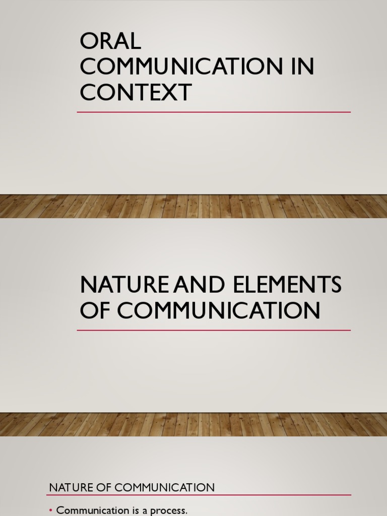 Oral Communication in Context Review | PDF | Communication | Nonverbal Communication