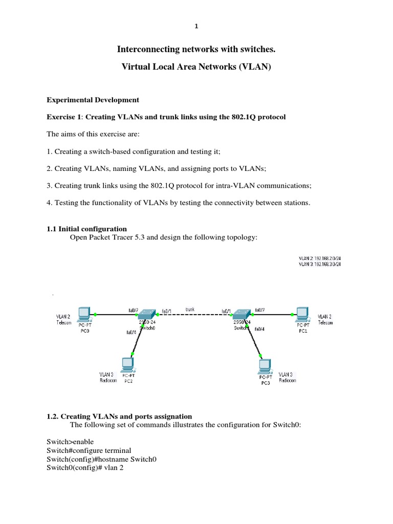Interconnecting Networks With Switches. Virtual Local Area Networks (VLAN) | PDF | Network ...