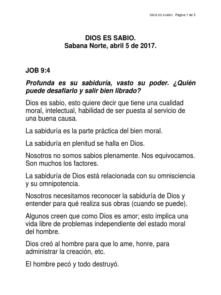 Dios Es Sabio | PDF | Abrahán | Dios