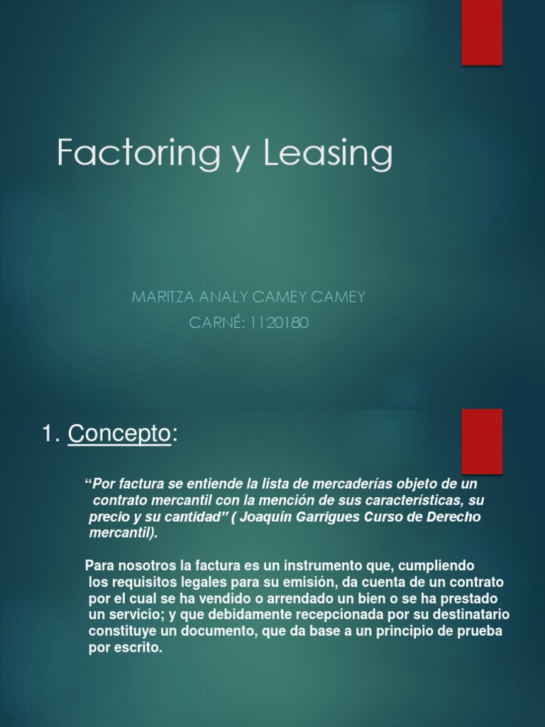 Factoring y Leasing | PDF | Arrendamiento | Factoring (Finanzas)