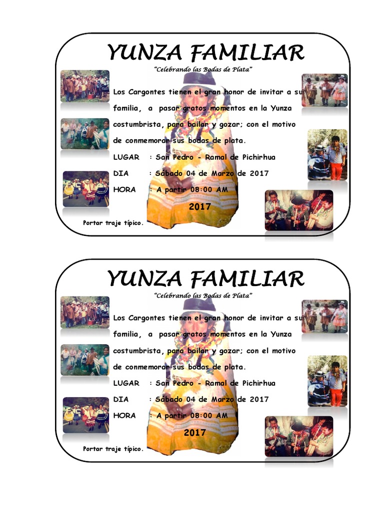 Invitación a la Yunza Familiar 2017 | PDF | Arte