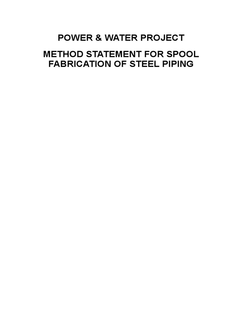 Power & Water Project Method Statement For Spool Fabrication of Steel ...