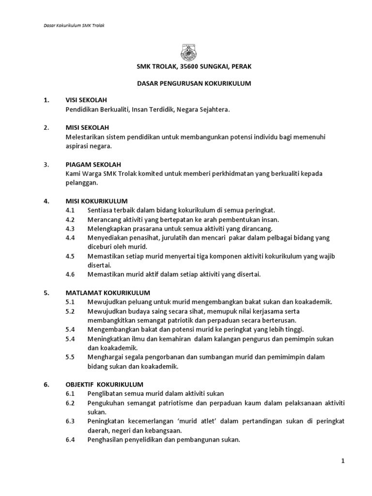 Dasar Koku SMK Trolak Handout | PDF
