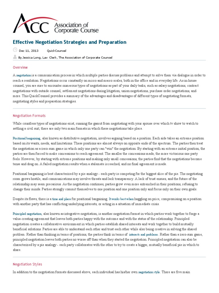 Effective Negotiation Strategies and Preparation | PDF | Bargaining | Negotiation