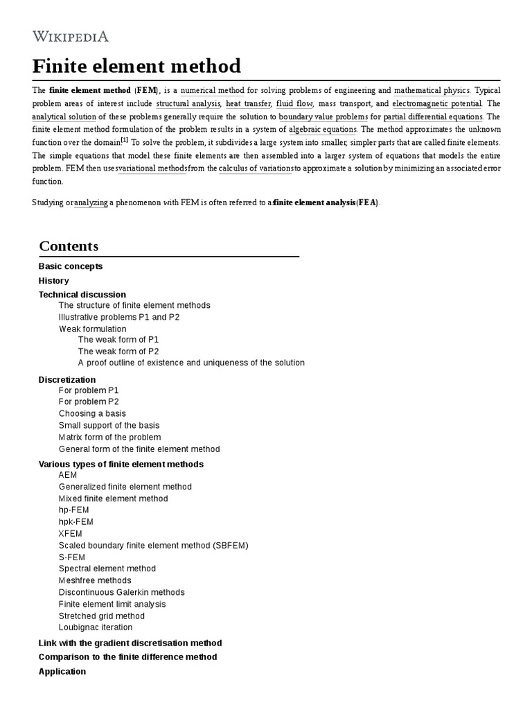 Finite Element Method | PDF | Finite Element Method | Partial ...