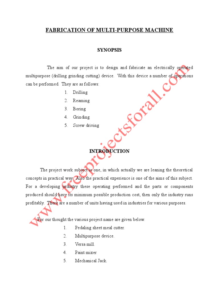 Electric Multi-Purpose Machine Design | PDF | Machines | Screw
