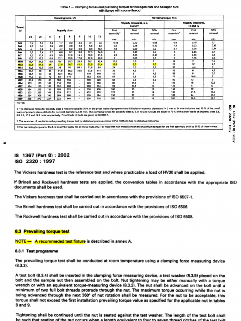 Prevailing Test For Bolt | Download Free PDF | Nut (Hardware) | Screw