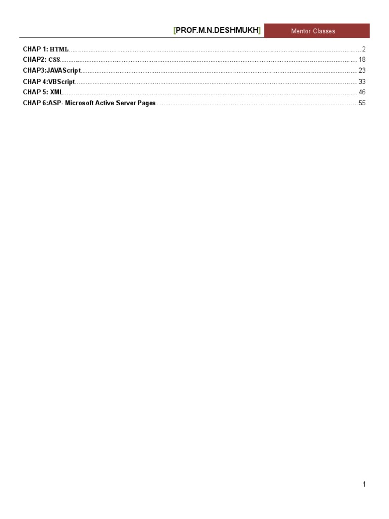 Web Technologies | PDF | Html Element | Html