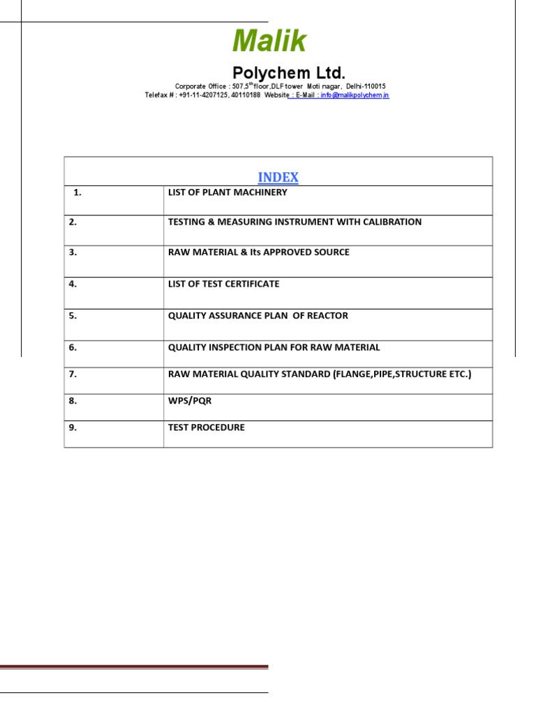 Malik: Polychem LTD | PDF
