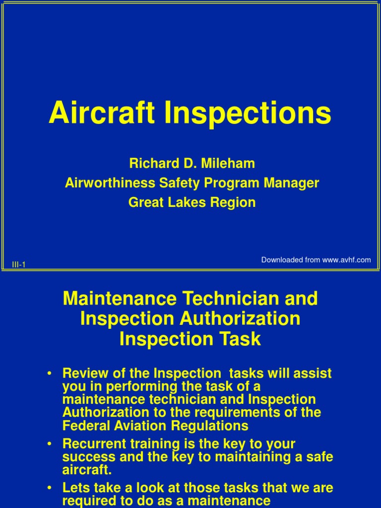 Aircraft Inspection Guidelines and Requirements | PDF | Aviation | Aircraft