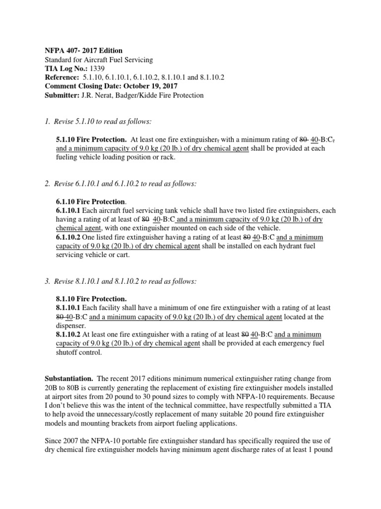Proposed TIA 1339 NFPA 407 Final | Download Free PDF | Hazards | Safety