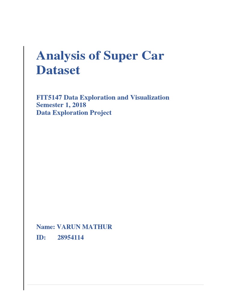 Super Car Data Analysis | PDF | Data Analysis | Histogram