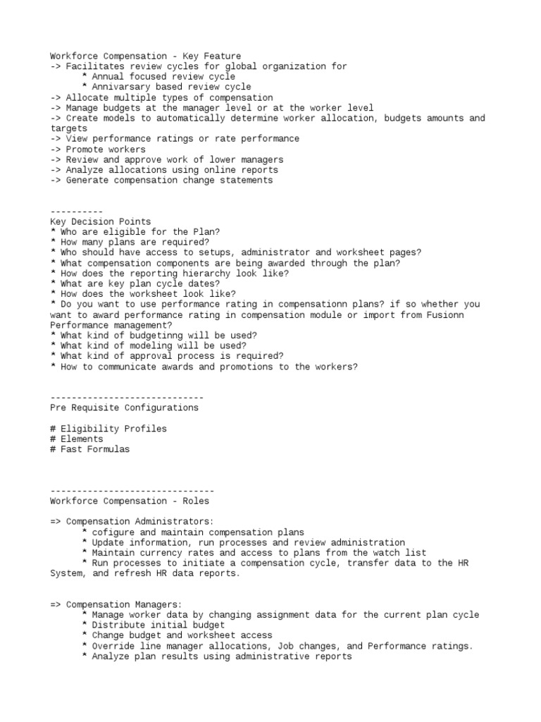 Hcm Workforce Compensation Pdf Human Resources Salary