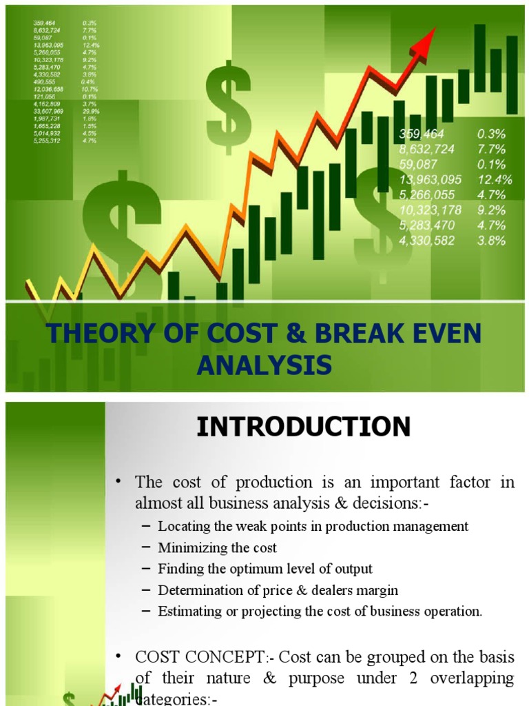 Theory of Cost & Break Even Analysis | Download Free PDF | Expense ...