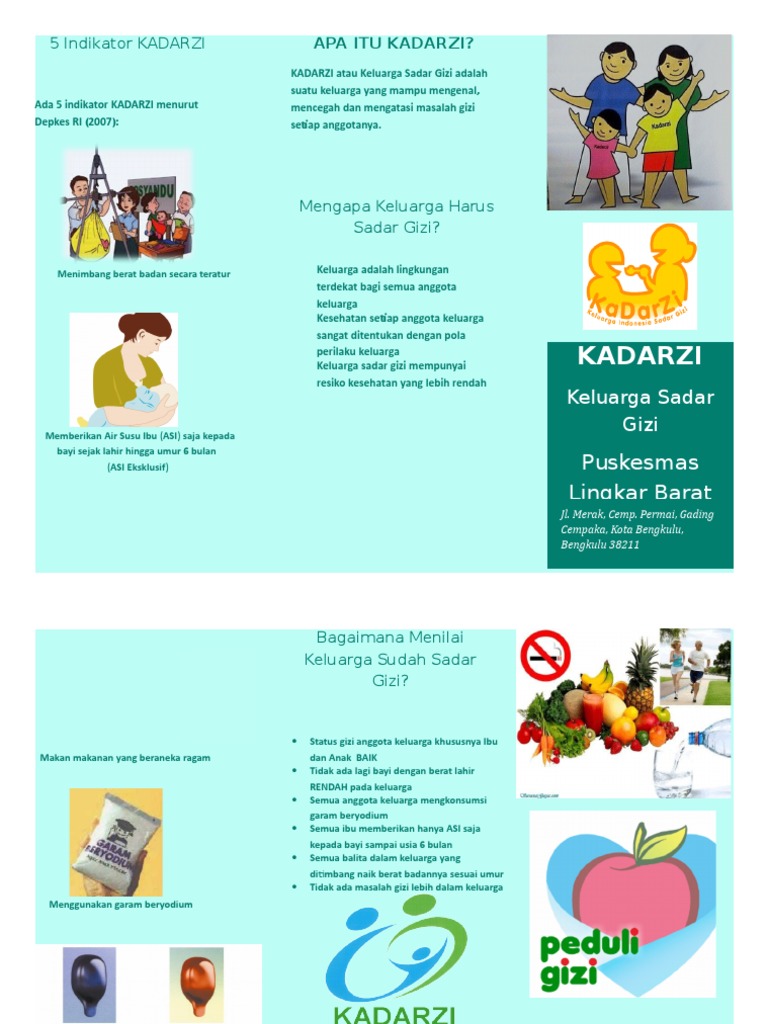 5 Indikator KADARZI untuk Keluarga Sadar Gizi | PDF