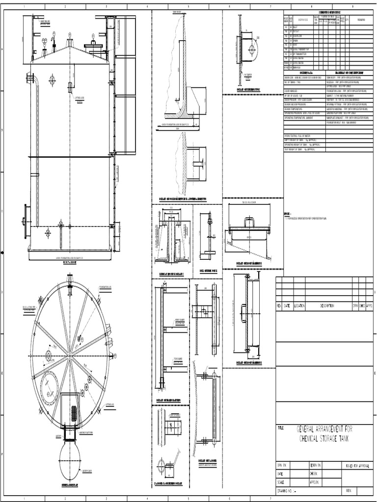 Chemical Storage Tank GA | PDF | Mechanical Engineering | Gas Technologies