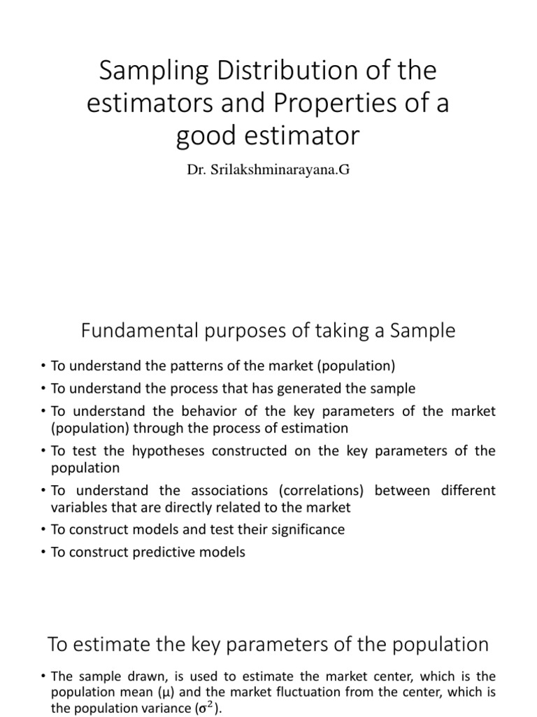 04 Sampling Distributions Of The Estimators Pdf Estimator Bias Of An Estimator