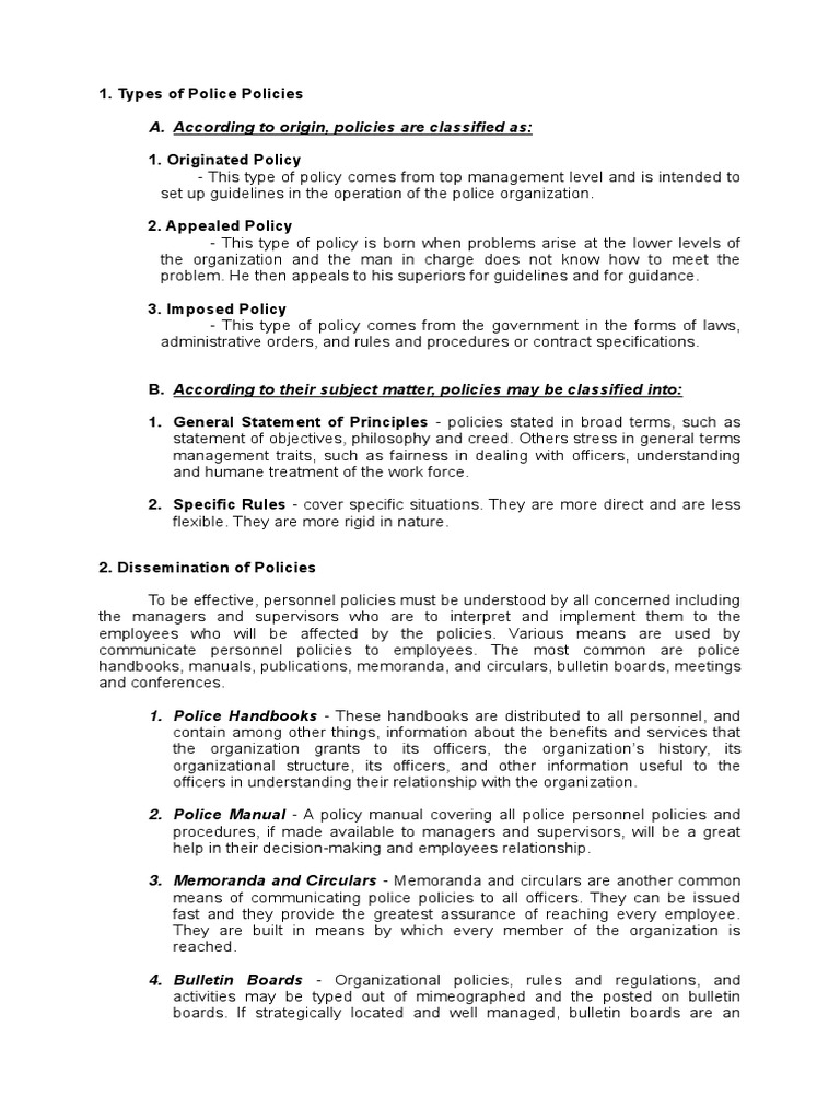 Policies | PDF | Policy | Police