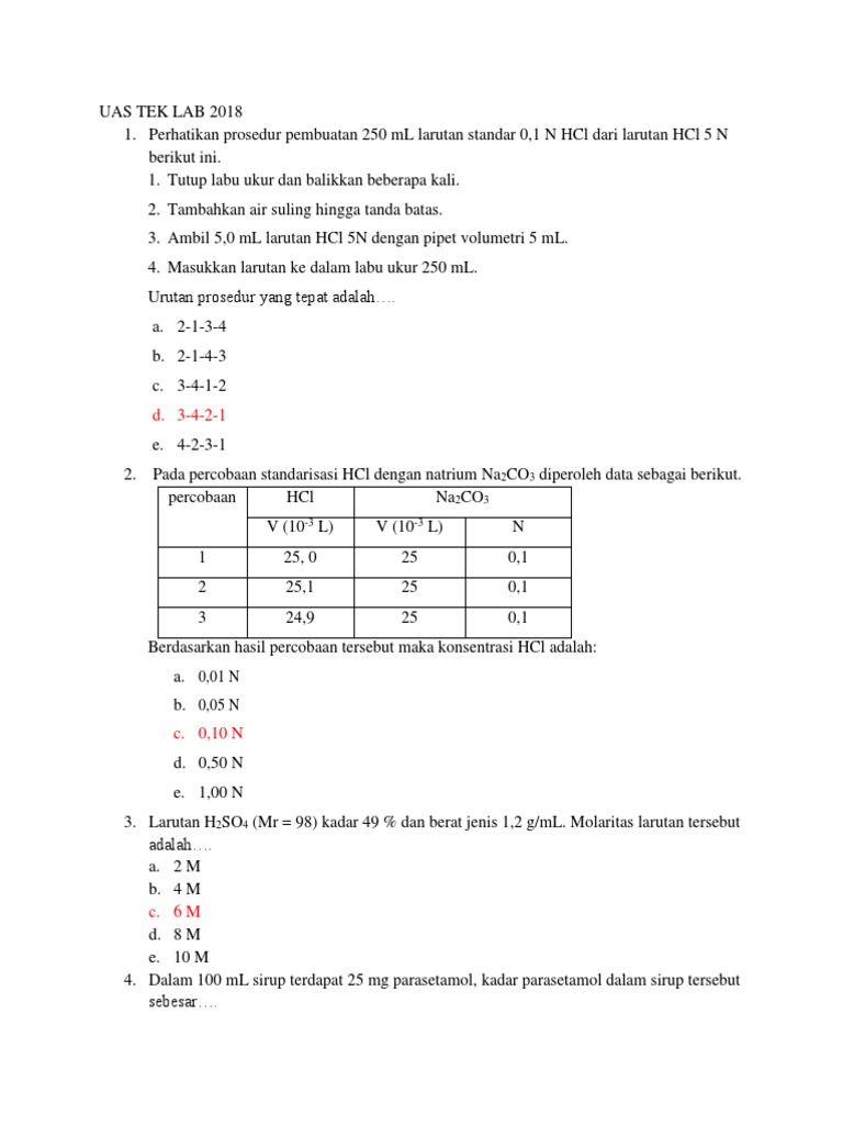 Uas 2 Tek Lab 2018 | PDF