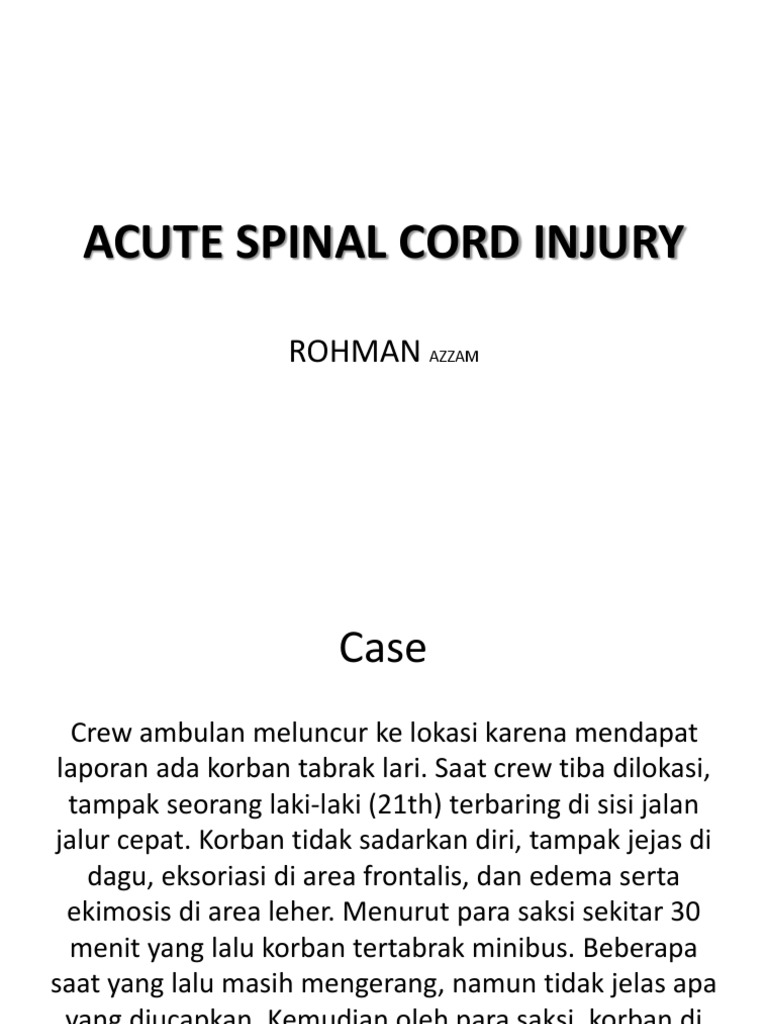 Cedera Medula Spinalis Akut | PDF