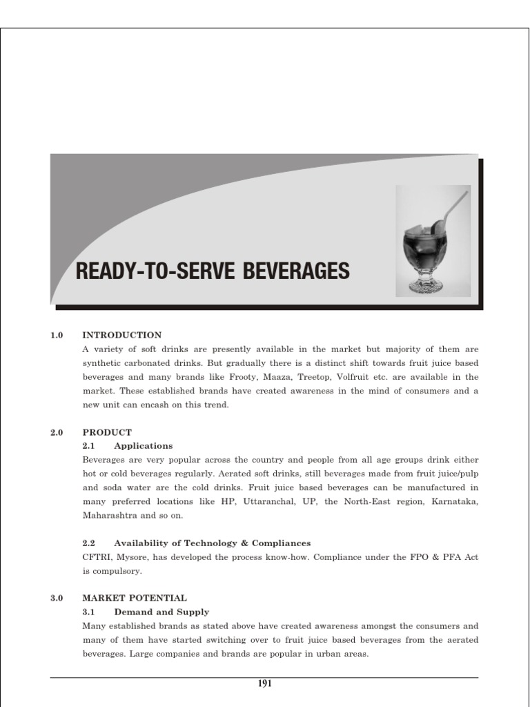 Ready To Serve Beverages | PDF | Economies | Business