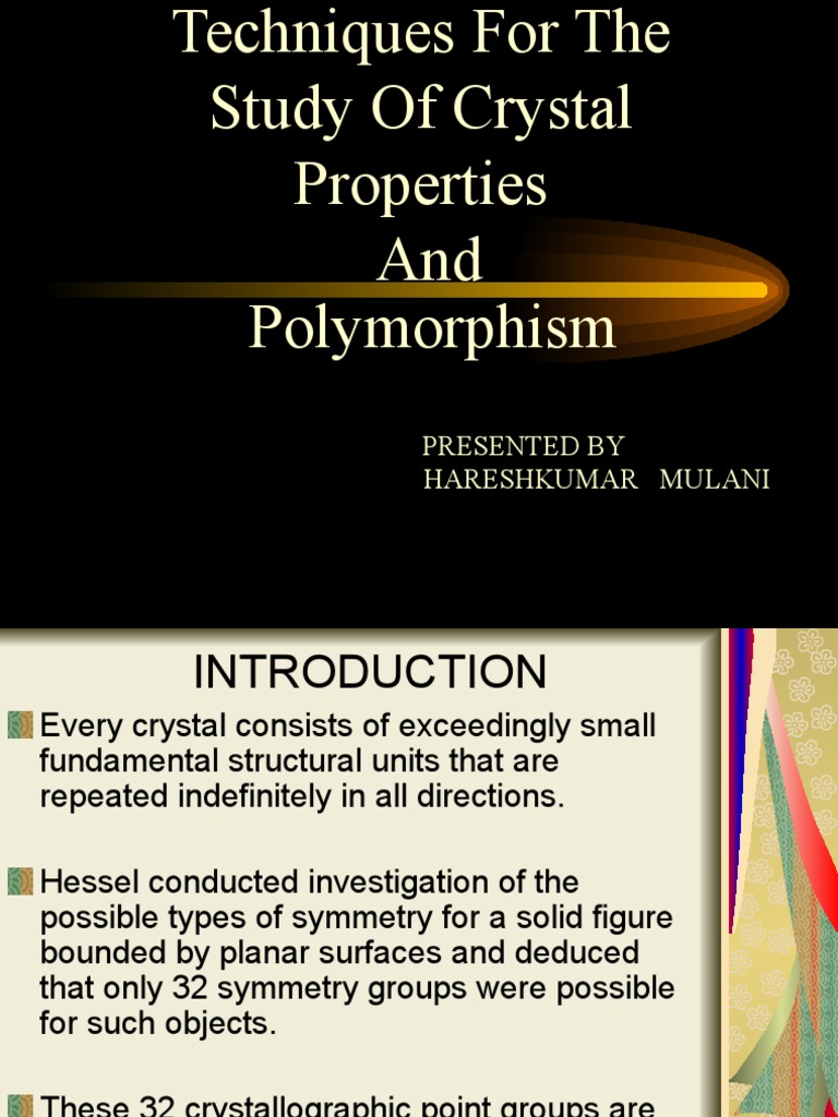 Crystal Properties and Polymorphism Techniques | PDF | Microscopy | X ...