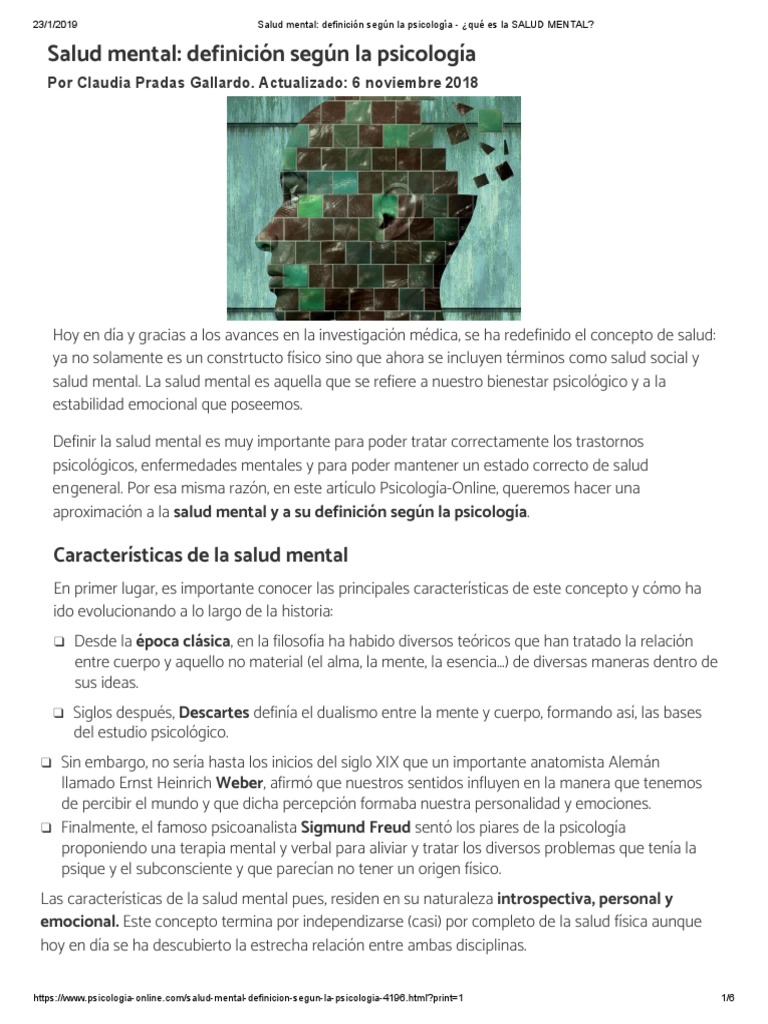 Salud Mental - Definición Según La Psicología - ¿Qué Es La SALUD MENTAL ...
