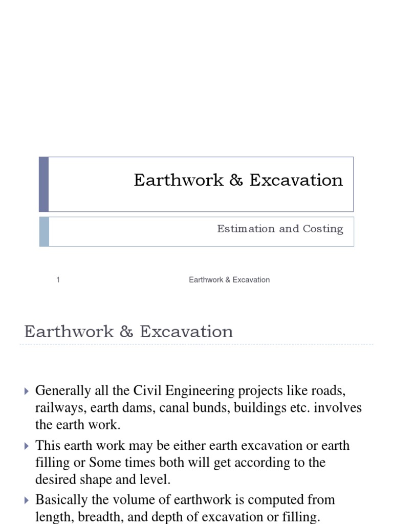 Earthwork Excavation | PDF | Area | Soil Earthwork Excavation | PDF | Area | Soil