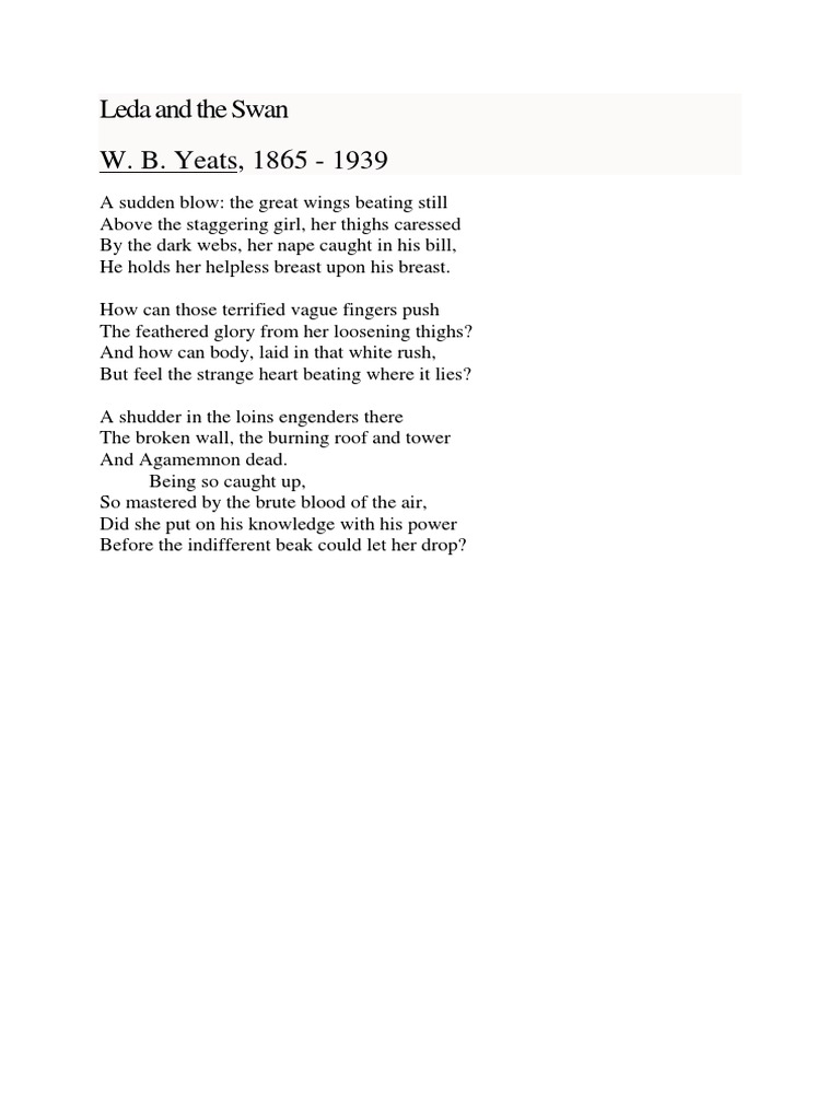 Insights into Yeats' Poetry through Analysis of Multiple Poems | PDF