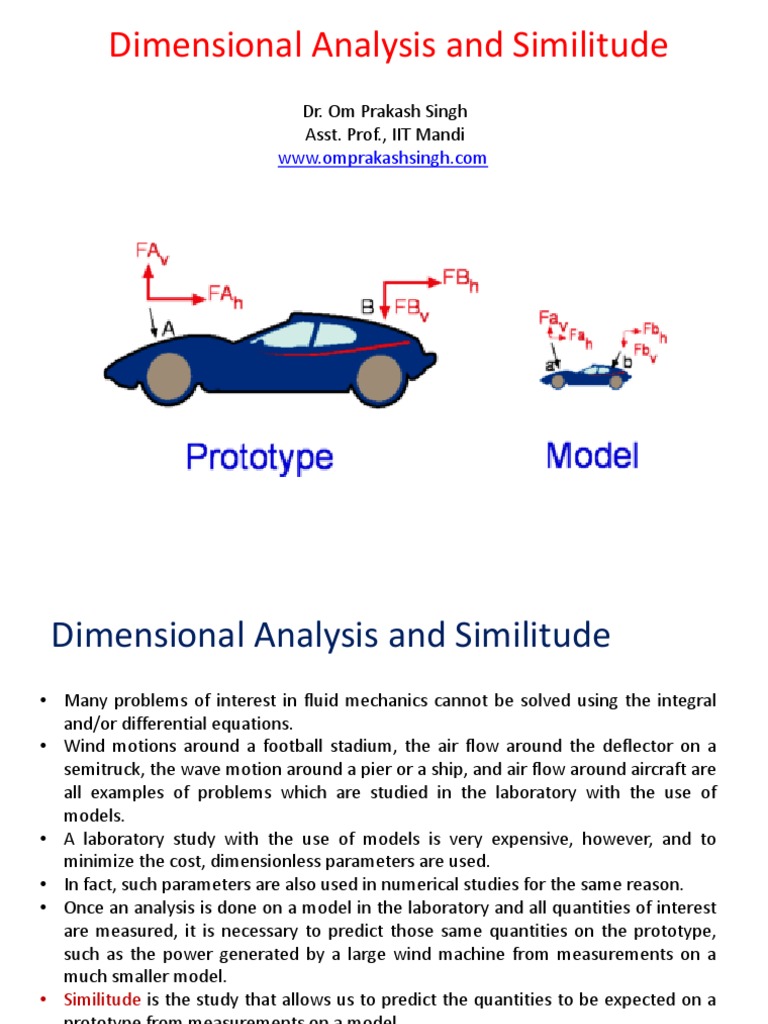 Dimensional Analysis and Similitude | PDF | Reynolds Number | Drag (Physics)
