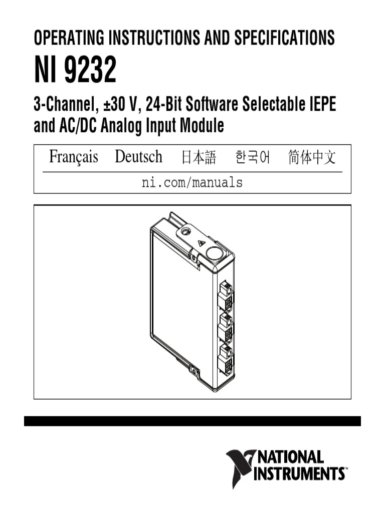 NI 9232 Manual Specification Eng | PDF | Bandwidth (Signal Processing ...
