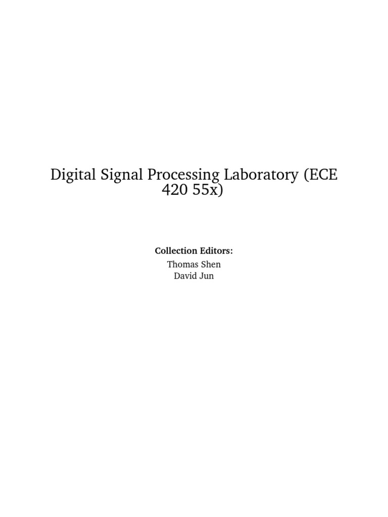 Digital Signal Processing Laboratory | PDF | Digital Signal Processing ...