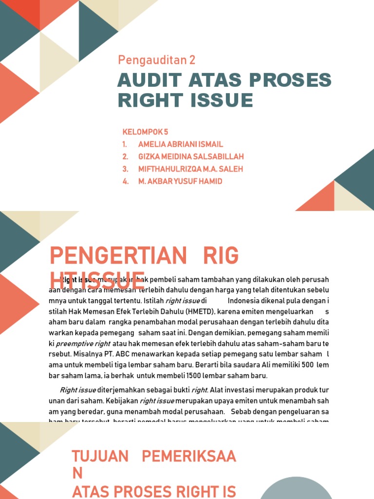 K5 Audit Right Issue | PDF